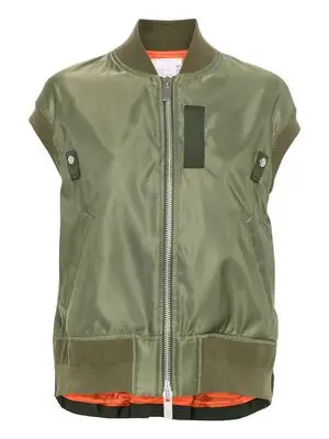 SACAI Nylon Twill Zip-Up Vest