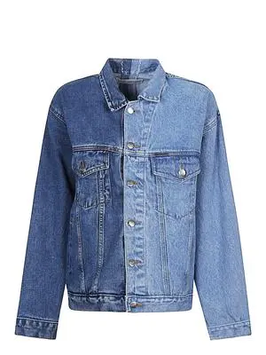 E.L.V. DENIM Denim Cotton Jacket - Blue