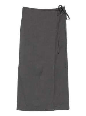 DUNST Midi Wrap Skirt - Grey