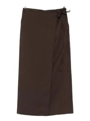 DUNST Midi Wrap Skirt - Brown