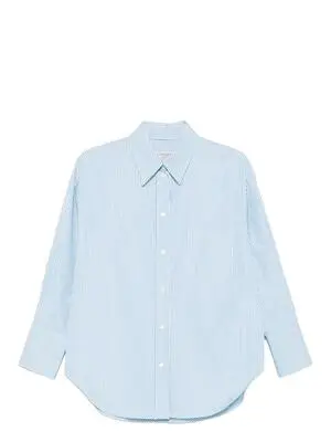 Alberto Biani Cotton Striped Shirt - Sky Blue