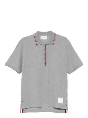 Thom Browne Rwb Cotton Polo Shirt - Grey