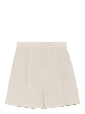 Max Mara Wool Pleated Shorts - Beige