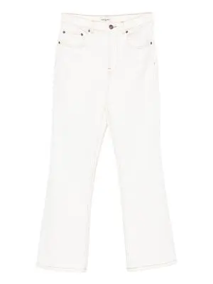 Tory Burch Flared Leg Denim Jeans - White