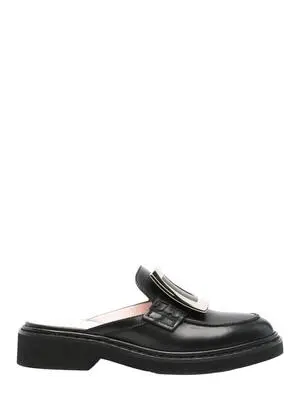 ROGER VIVIER Viv Rangers Leather Loafers - Black