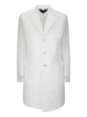 Comme Des Garçons Single-breasted Coat - White