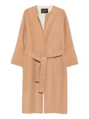 Fabiana Filippi Wool Belted Coat - Beige