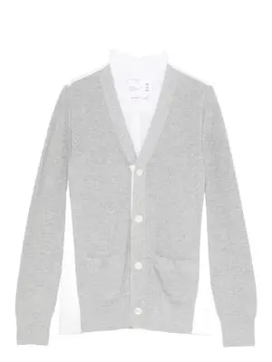 Sacai V-necked Cardigan - Grey