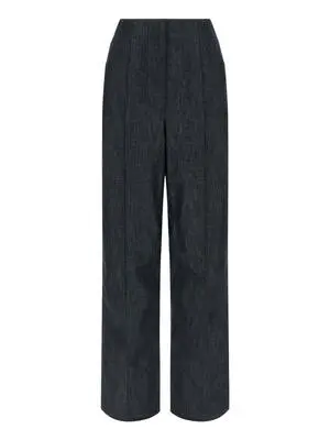 Fendi Cotton Wide-leg Trousers - Sky Blue