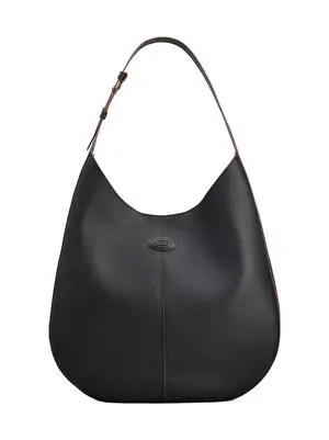 TOD'S Di Bag Medium Leather Hobo Bag - Black