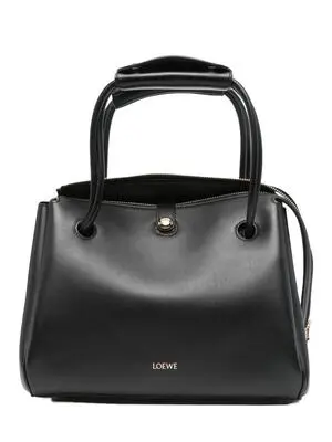 Loewe Madrid Medium Leather Handbag - Black