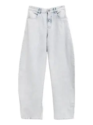 Alaïa Low Round Denim Jeans - Sky Blue