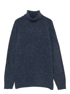 BEYOU Wool Turtleneck Sweater - Blue