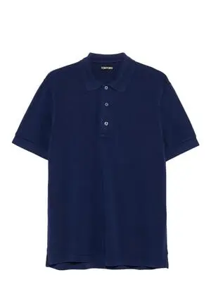 TOM FORD Piquet Polo - Blue