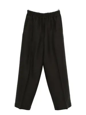 Ami Wool Wide-Leg Trousers Grey