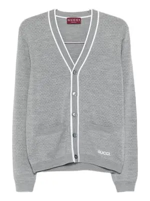 Gucci Wool V-neck Cardigan - Grey