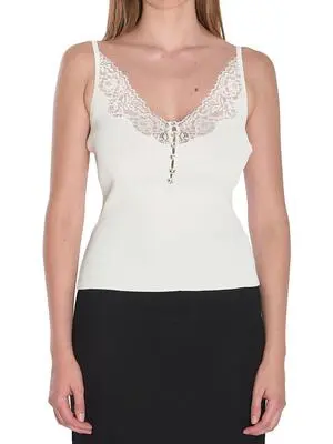 SELF-PORTRAIT Lace Top - White