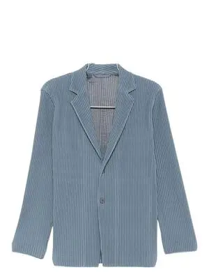 Issey Miyake Pleated Single-breasted Jacket - Grey
