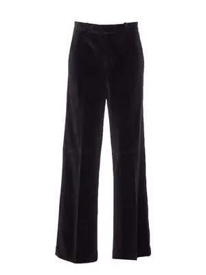 CIRCOLO 1901 Cotton Wide-leg Trousers - Black