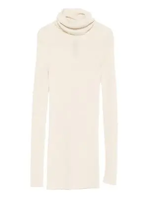 Rick Owens Wool Turtleneck Sweater - Beige