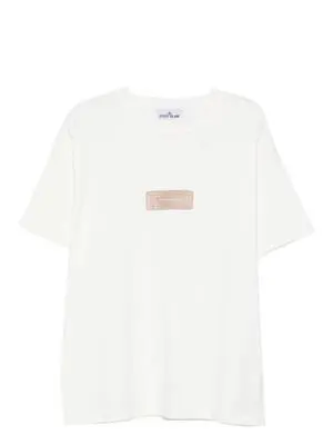 Stone Island Logo Cotton T-shirt - White
