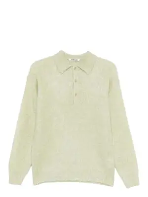 Auralee Wool Polo Shirt - Green