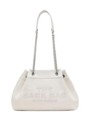 Marc Jacobs The Chain Sack Leather Shoulder Bag - White