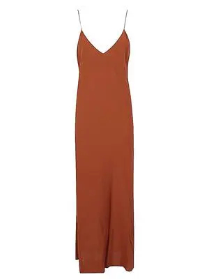 Alberto Biani Georgette Long Slip Dress - Brown