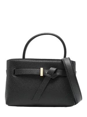 Emporio Armani Handheld Bag With Top Handle And Knotted Detail - Black