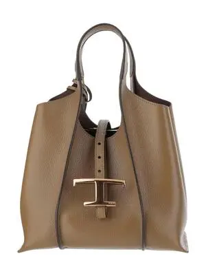 TOD'S Mini Leather Shopping Bag - Brown
