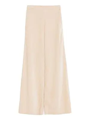 FORTE_FORTE Velvet High-waisted Trousers - Beige