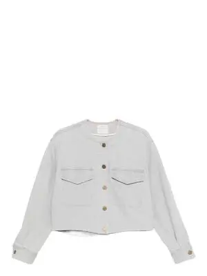 FORTE_FORTE Denim Cotton Overshirt - Grey