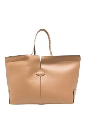 TOD'S Di Bag Folio Leather Shopper - Beige