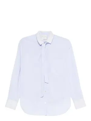 FORTE_FORTE Cotton Tie Neck Shirt - Sky Blue