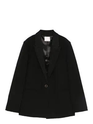 FORTE_FORTE Wool Blend Single-breasted Jacket - Black
