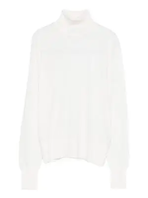 FORTE_FORTE Wool Turtleneck Sweater - White