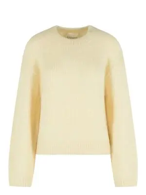 Closed Wool Crewneck Jumper - White