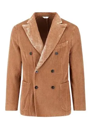Boglioli Velvet Double-breasted Jacket - Brown