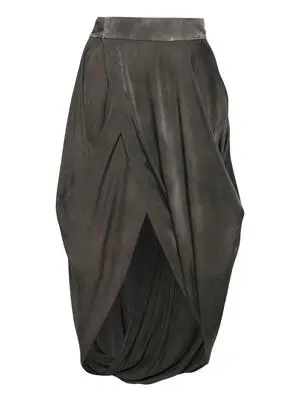 UMA WANG Silk Draped Asymmetric Skirt - Grey