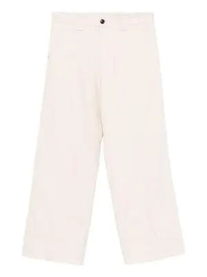WHITE SAND Cotton Flared Trousers