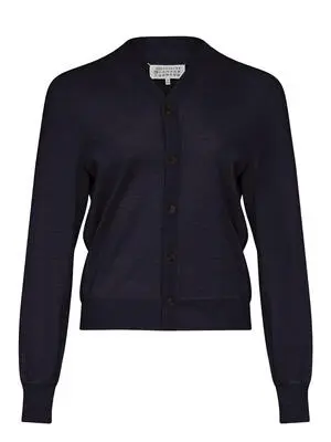 MAISON MARGIELA Wool V-neck Cardigan - Blue
