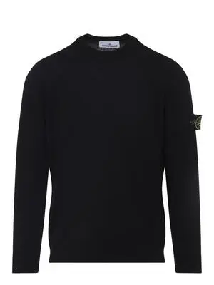 Stone Island Wool Crewneck Sweater - Black
