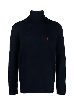 Polo Ralph Lauren Turtleneck Sweater With Logo - Blue