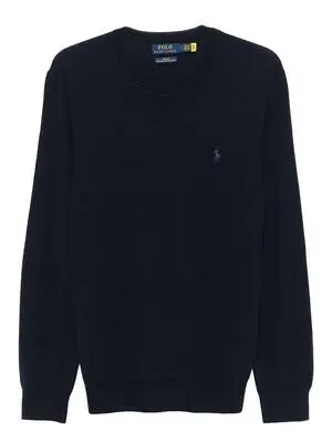 Polo Ralph Lauren Round Neck Sweater With Logo - Blue