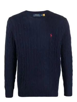 Polo Ralph Lauren Round Neck Sweater With Logo - Blue