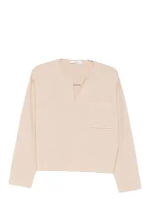 Max Mara V-neck Cashmere Wool Sweater - Beige