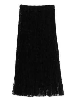 Ermanno Scervino Pleated Midi Skirt - Black