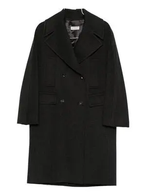 Alberto Biani Wool Double-breasted Coat - Grey