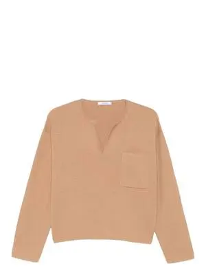 Max Mara V-neck Cashmere Wool Sweater - Beige