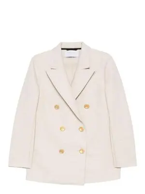 Harris Wharf London Wool Double-Breasted Coat Beige